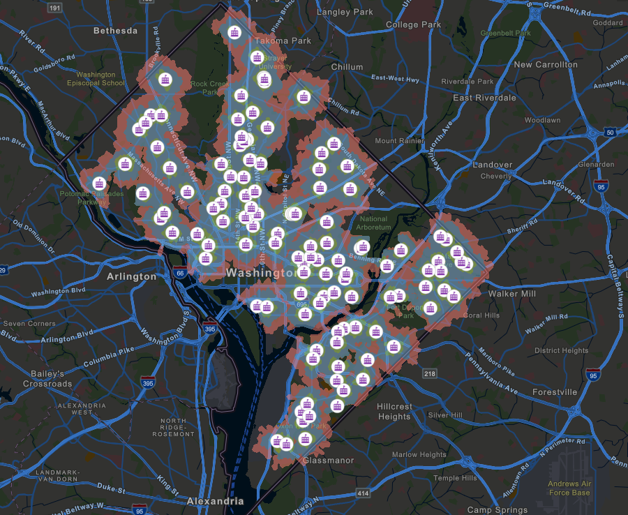 DC Schools Safe Walk Map | Spatialnode